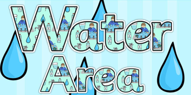 Water Area Display Lettering - water area, water, letters, areas