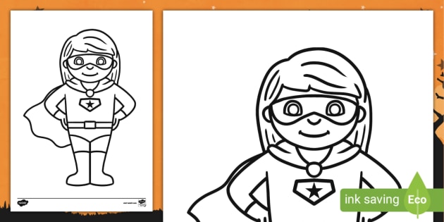 FREE! - Superhero Costume Colouring Page | Activity Sheets | Twinkl