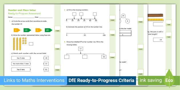 👉 Number and Place Value Year 2 Ready-to-Progress Criteria