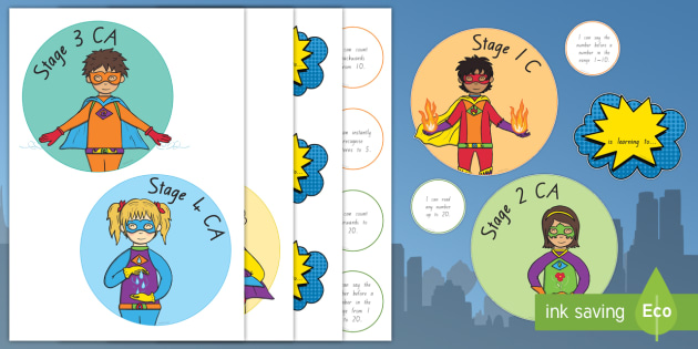 Number Knowledge Superhero Display Cut-Outs (teacher made)