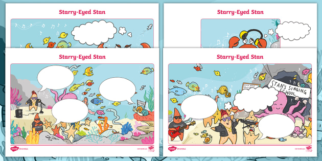 Starry-Eyed Stan Speech and Thought Bubble Worksheet / Worksheets