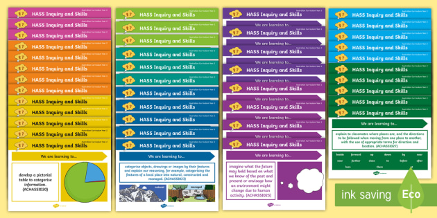Year 1 Australian HASS Inquiry Skills Content Descriptor