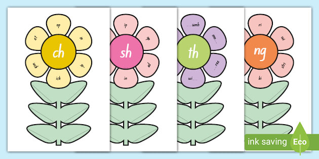 Digraph Flower Activity (teacher made)