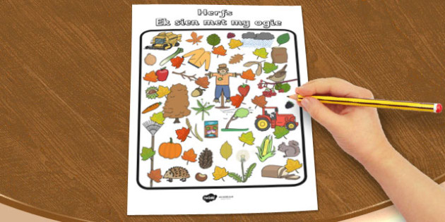 Afrikaans Herfs Tema "I spy with my little eye" Aktiwiteit