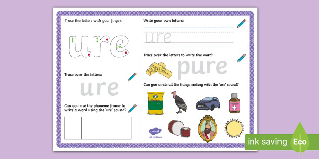 'ure' Sound Activity Mat (teacher made)