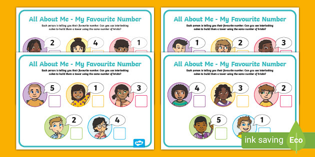 👉 All About Me My Favourite Number Counting to 5 Activity Mats