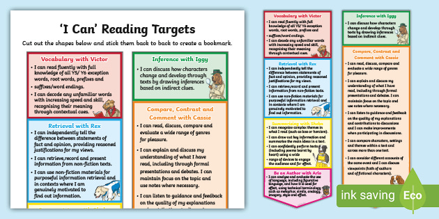 Year 6 'I Can' Reading Target Bookmark (Teacher-Made)