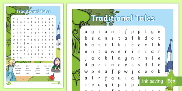 Traditional Tales Themed Word Search (teacher made)