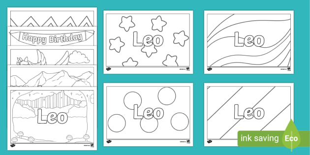 FREE! - Leo Name Simple Colouring Activity Sheets