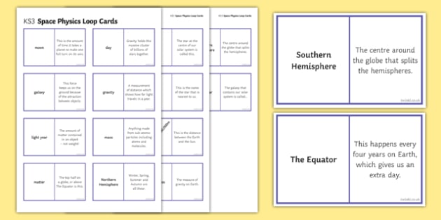 Space Physics Loop Cards