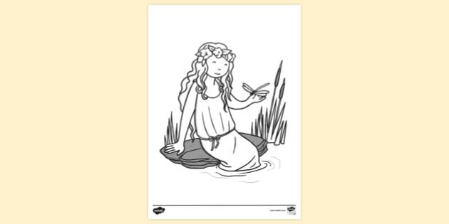 FREE! - Nymph Colouring Sheet | Twinkl Primary Colouring Sheets