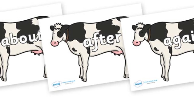 FREE! - KS1 Keywords on Cows (teacher made)
