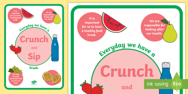 Crunch and Sip A4 Display Poster (teacher made)