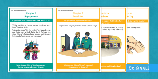 KS2 Superhero Story Discussion Cards (teacher made)