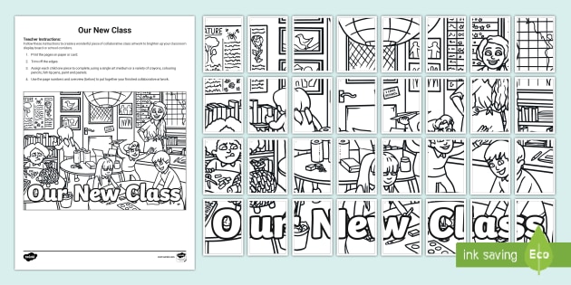 Our New Class Collaborative Art Activity (teacher made)