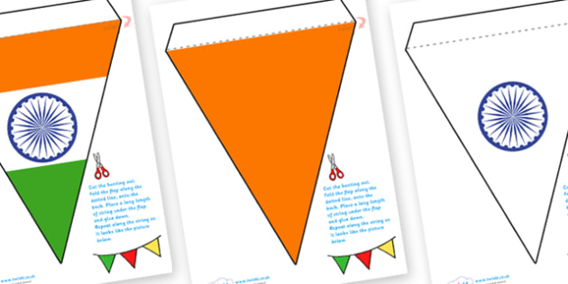 Indian Flag Bunting (teacher made)
