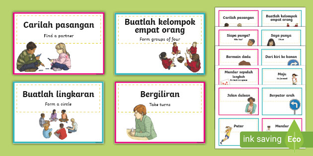 Instructions: Playing Games Flashcards Indonesian