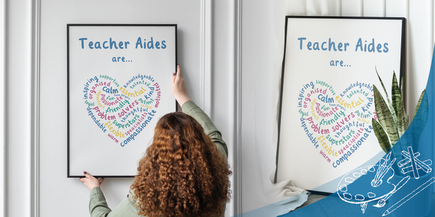Teacher Aides Heart Poster (teacher made)