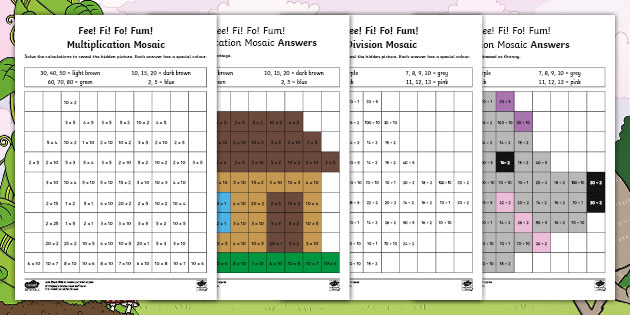 KS1 Fee! Fi! Fo! Fum! 2, 5 and 10 Multiplication and Division Facts Maths