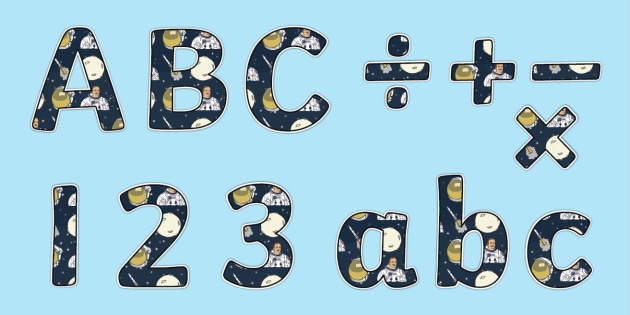 Neil Armstrong Themed Display Lettering