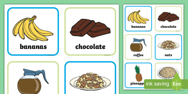 Fair Trade Food Word Cards (teacher made)