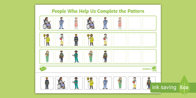 People Who Help Us Complete the Pattern Worksheet