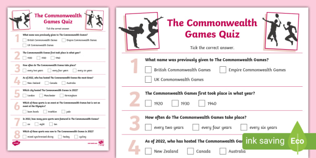 The Commonwealth Games Quiz (teacher made)