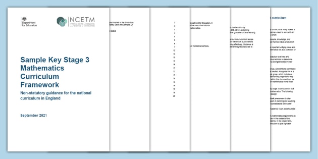 FREE! - Sample Key Stage 3 Mathematics Curriculum Framework