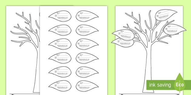 All About My Family Tree and Leaf Worksheet / Worksheet English/Polish