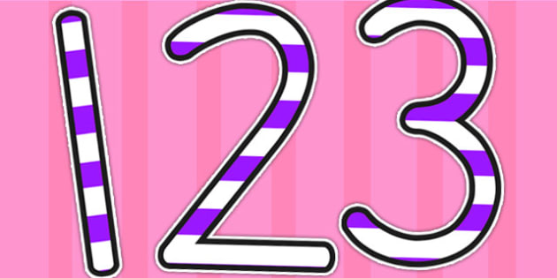 Stripey Purple Display Numbers