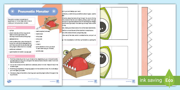 UKS2 Pneumatic Monsters Activity
