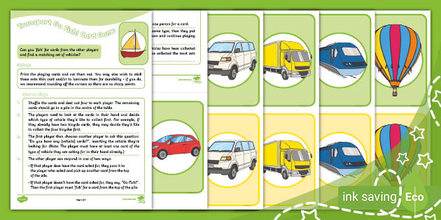 Transport Go Fish Card Game (teacher made)