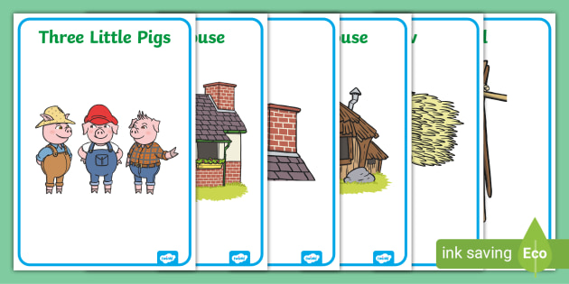 The Three Little Pigs Display Posters (teacher made)