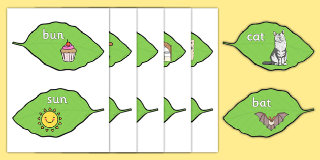 CVC Words on Leaves (teacher made)