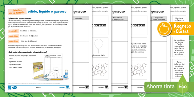 Hoja De Trabajo Sobre Los Cambios De Estado De La Materia