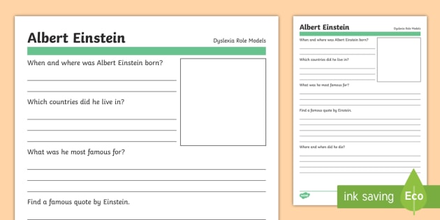 Albert Einstein Dyslexia Quote