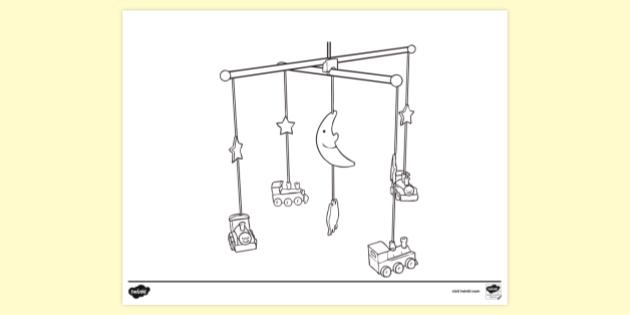 FREE! - Baby Mobile Colouring | Colouring Sheets