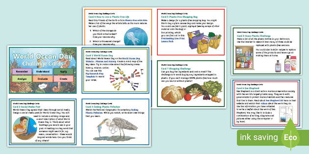 World Ocean Day Hub Club Challenge Cards | Twinkl