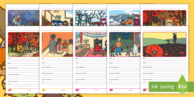 Picture and Prompts Writing Templates Autumn Term Resource Pack
