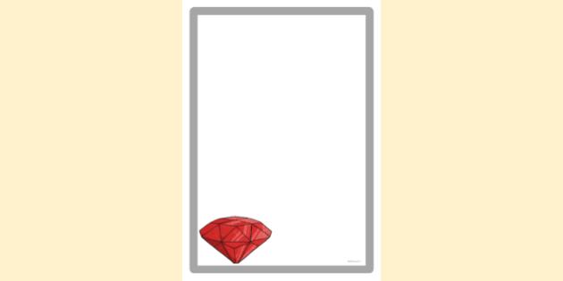 FREE! - Simple Blank Ruby Border | Page Borders | Twinkl