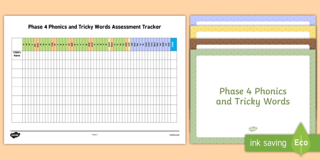 * NEW * Phase 4 Phonics and Tricky Words Assessment Tracker and