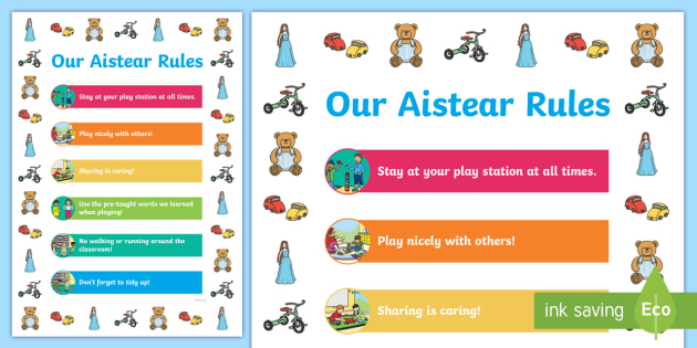 Our Aistear Playtime Rules Display Poster (teacher made)