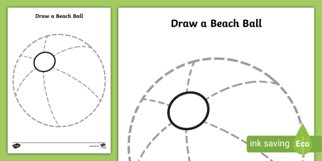 Kindergarten Draw a Beach Ball Pencil Control Activity
