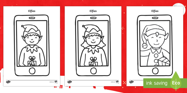 Elfie Colouring Pages - fine motor skills, christmas, christmas uk ...