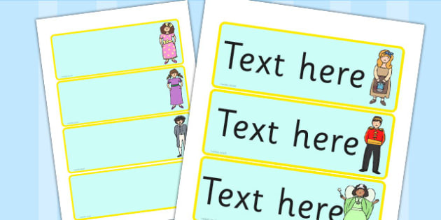 Cinderella Editable Drawer Peg Name Labels (teacher made)