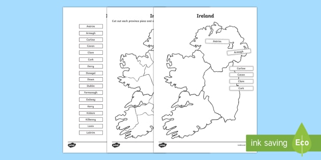 Build Ireland Counties Jigsaw Puzzle Worksheet / Worksheet