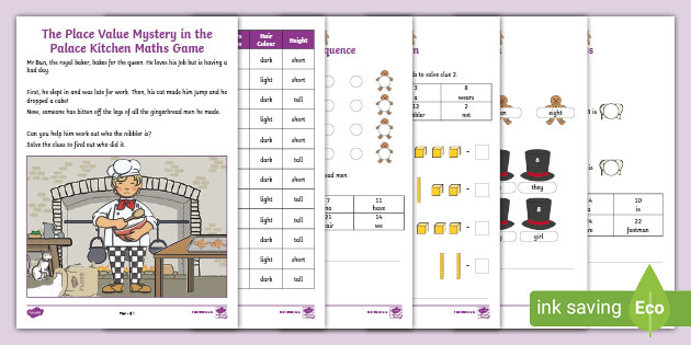 Year 1 The Place Value Mystery in the Palace Kitchen Maths Game