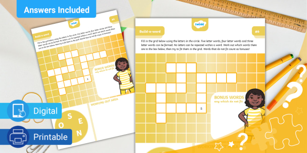 Build-a-word puzzle #6 - Kids Puzzles - Twinkl