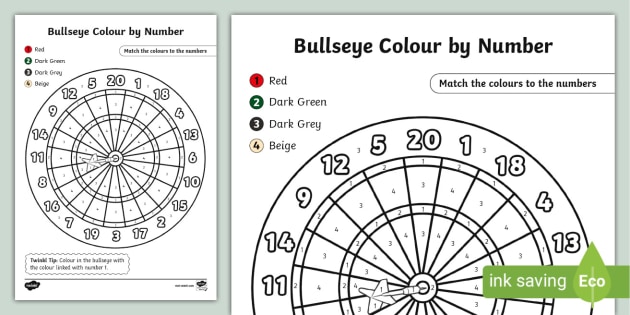 FREE! - Bullseye Colour by Number (teacher made)