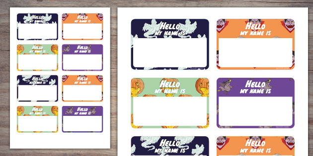 Halloween Name Tags | Twinkl Party (teacher made)
